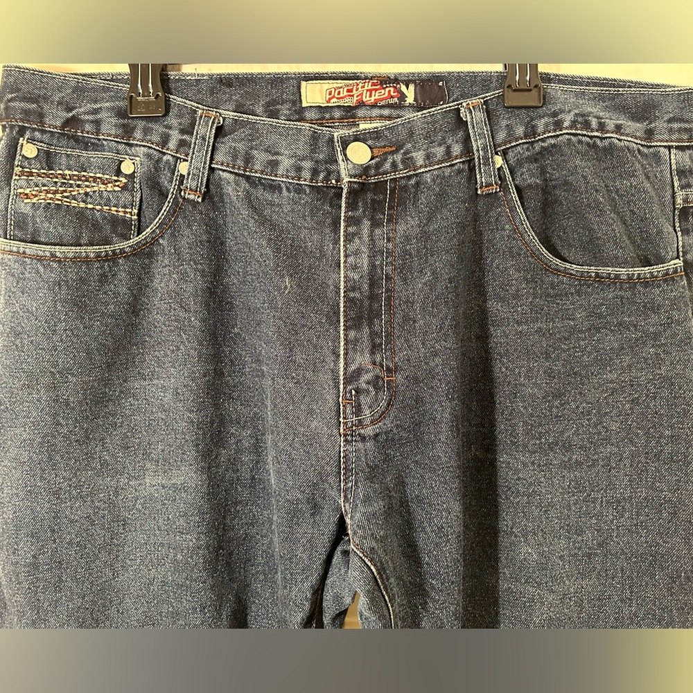 Pacific Flyer Embroidered Pocket Jeans Size 40x32 - Gem